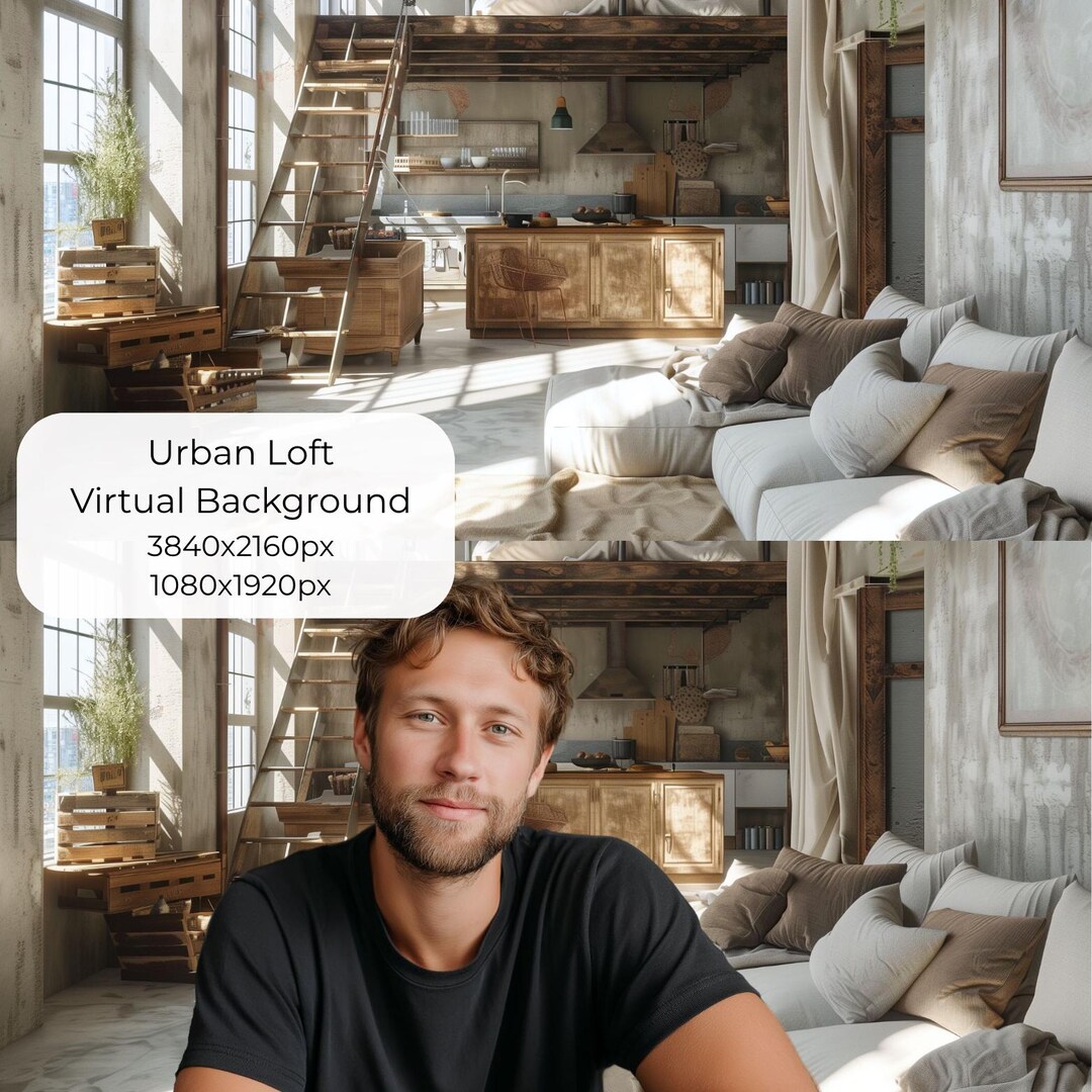 Urban Loft Virtual Background | Zoom & Teams Backdrop | Digital ...