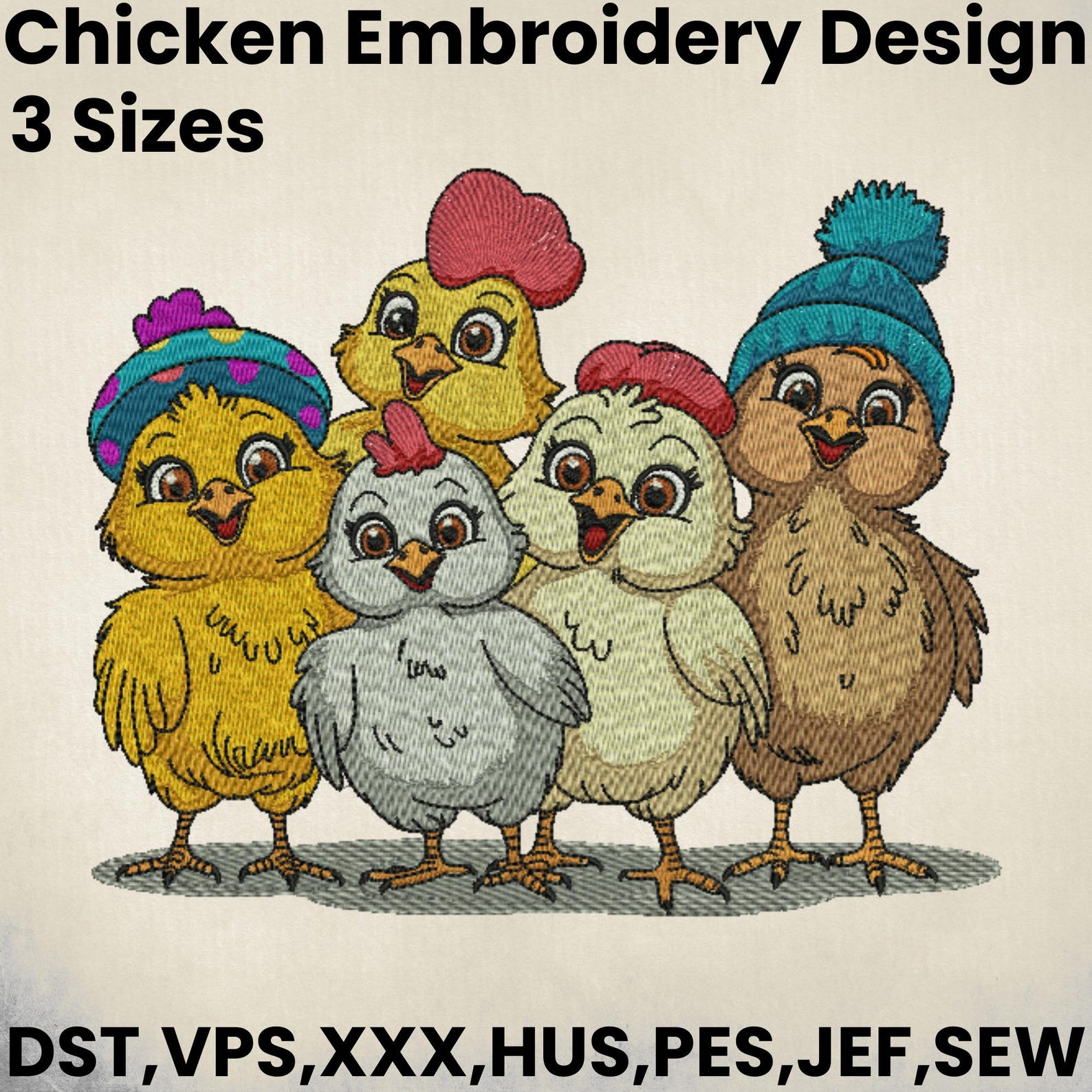 Chicken Embroidery Design, Chicken Family Embroidery, Crazy Chicken ...