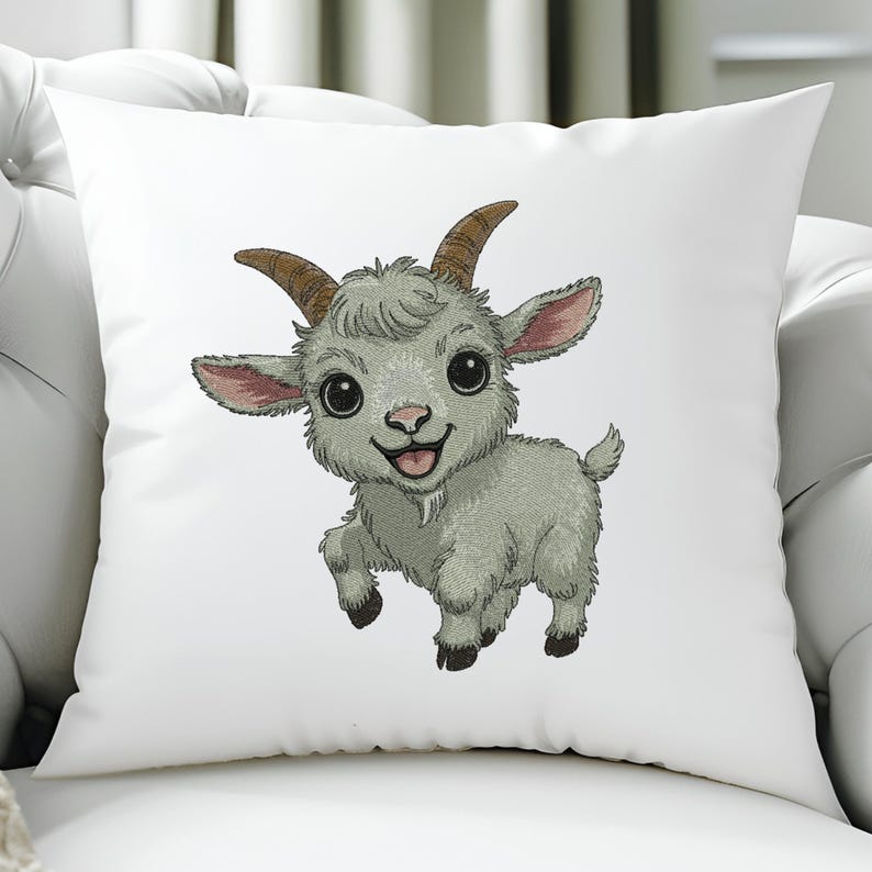 Goat Embroidery Design, Baby Goat Embroidery Design, Mini Goat ...