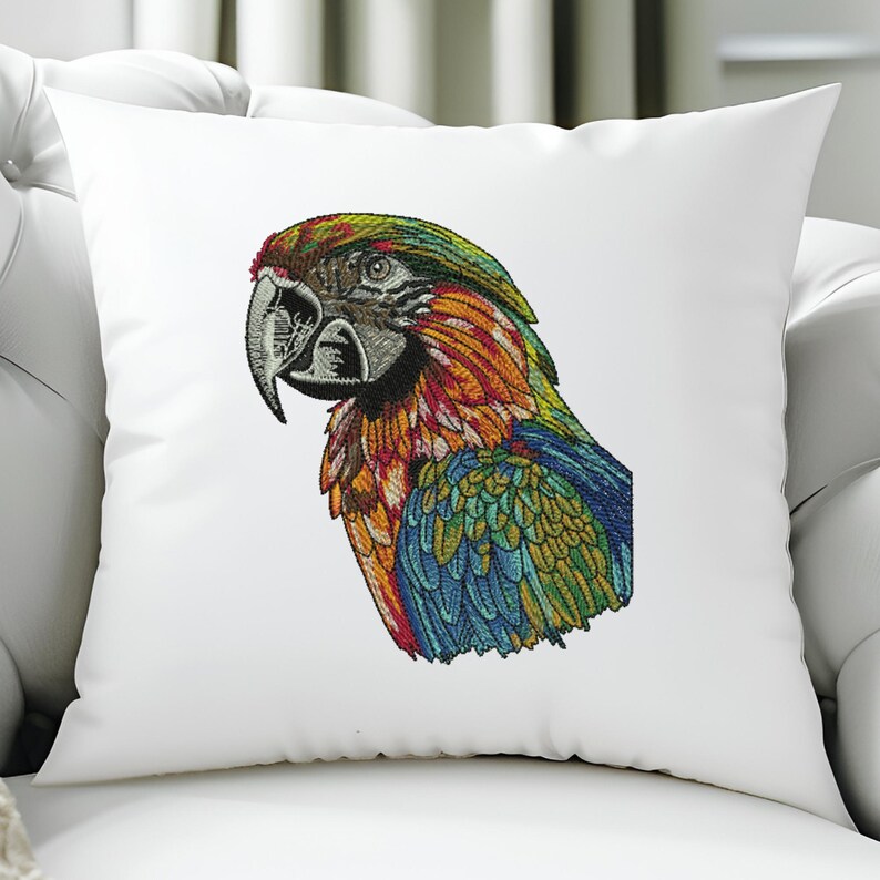 Parrot Embroidery Design, Macaw Embroidery, Colorful Parrots, Love ...