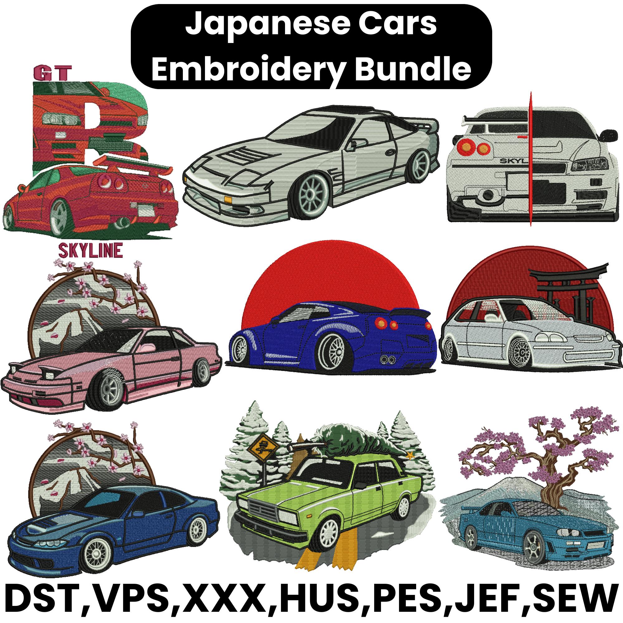 Car Embroidery Design, Classic Car Embroidery, Japanese Car Embroidery ...