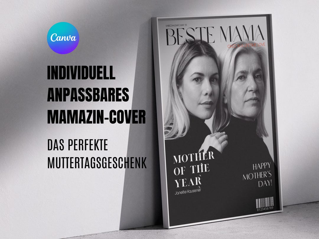 Mother's Day Magazine Cover Template Canva | Customizable Digital ...