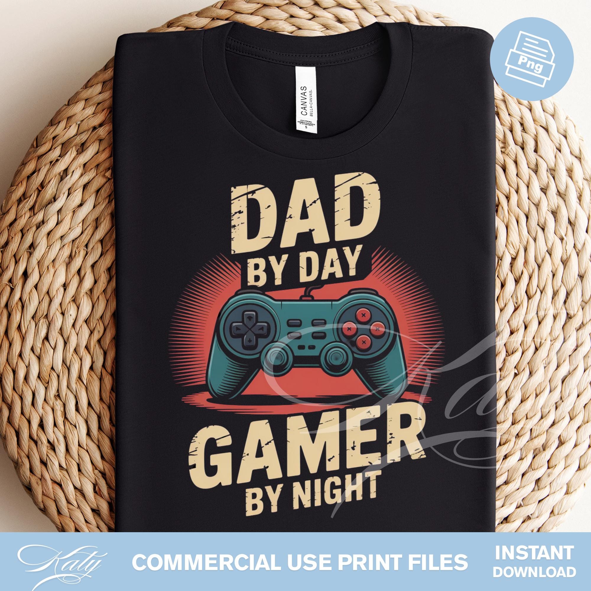 Gamer Dad PNG Bundle 5 in 1 | Funny Father’s Day Gaming Controller ...