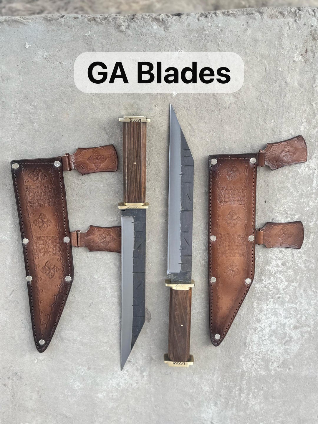 Set of 2-handmade Custom Medieval Viking Seax Knife Wood With High ...