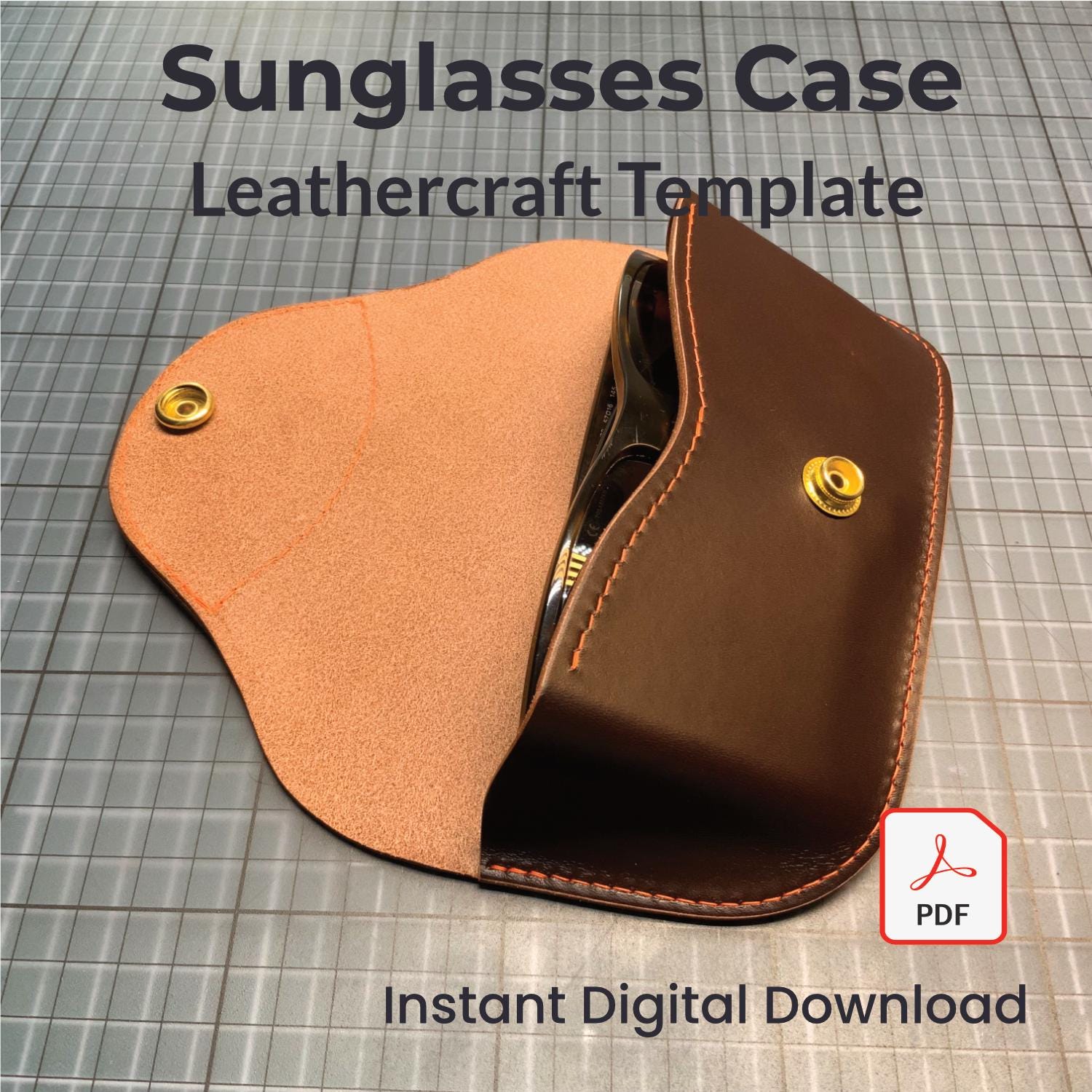 PDF Leather Sunglasses Case Pattern – DIY Template & Tutorial | Hand ...