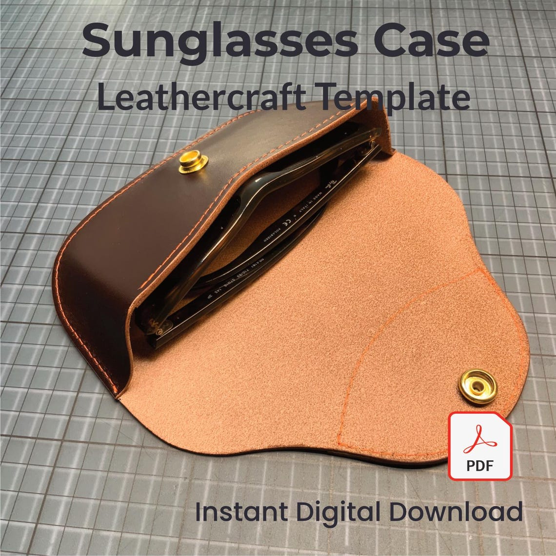 PDF Leather Sunglasses Case Pattern – DIY Template & Tutorial | Hand ...