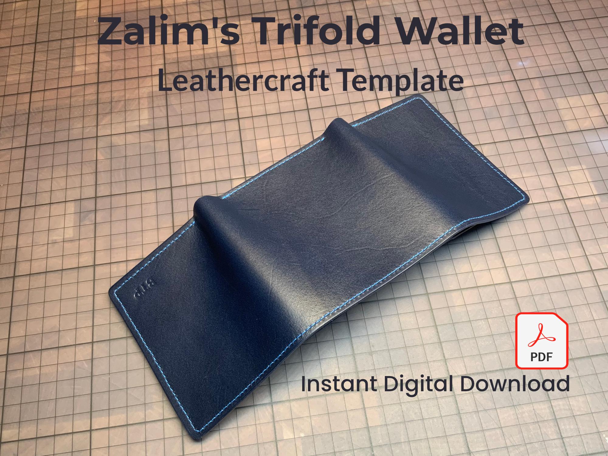 Leather Trifold Wallet Template – DIY Leathercrafting Pattern (PDF ...