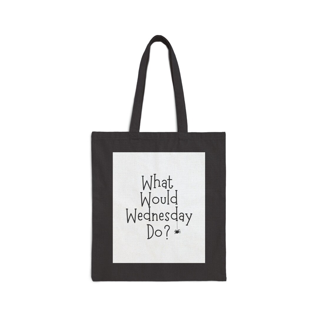 Canvas Tote Bag, Wednesday Addams Lover, Gothic Tote, Halloween Bag ...