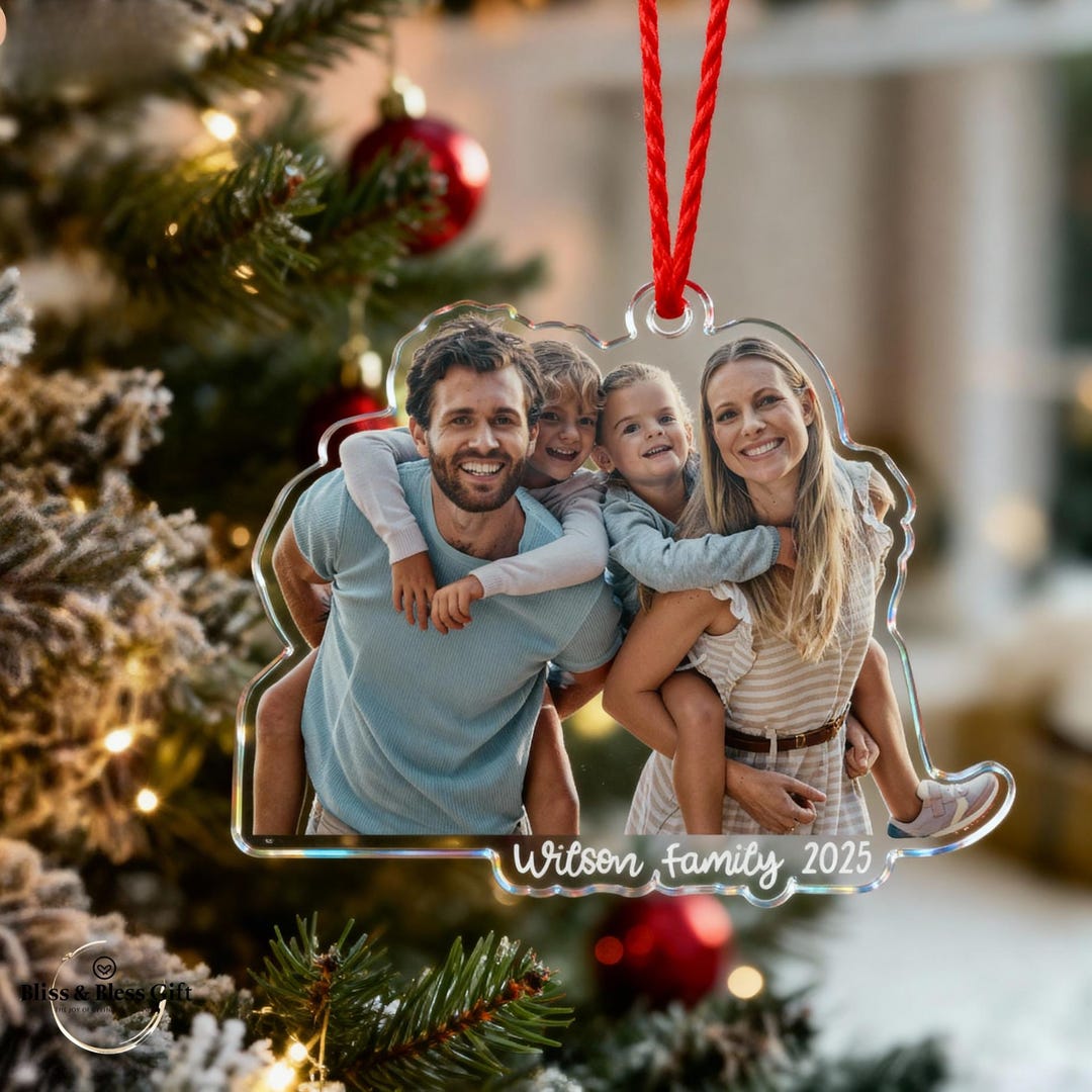 Personalized Family Photo Ornament, Custom Family Picture Ornament ...
