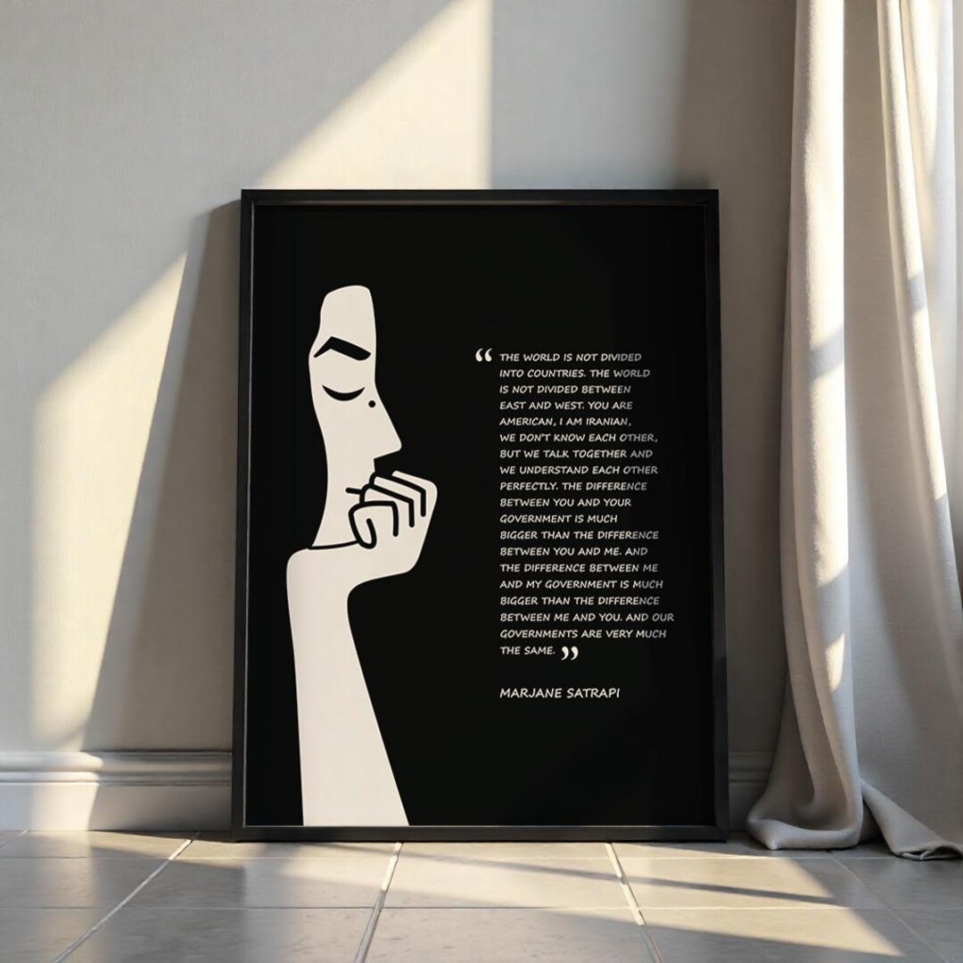 Marjane Satrapi Quote Unity Beyond Borders Wall Art Global Solidarity ...