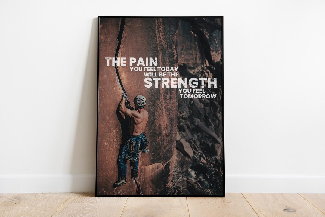 Motivational Rock Climbing Poster: Gym & Office Wall Art (digital ...