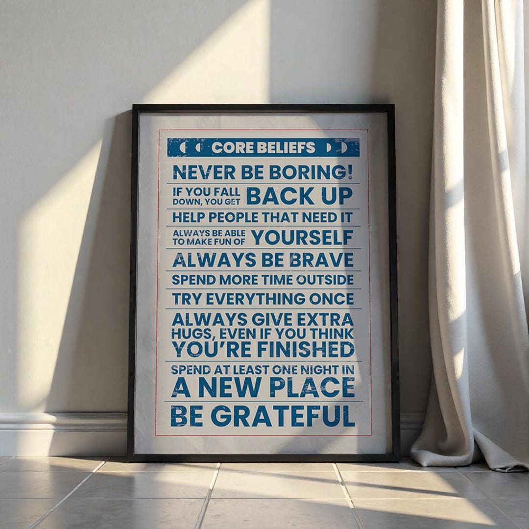 Core Beliefs Affirmations Print, Inspirational CBT Quotes, Positive ...