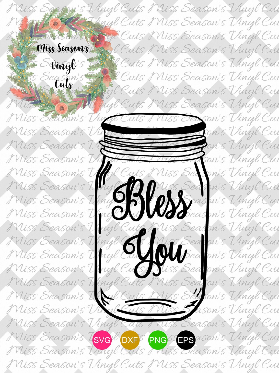 Bless You Mason Jar SVG Fileball Mason Jars SVG File - Etsy