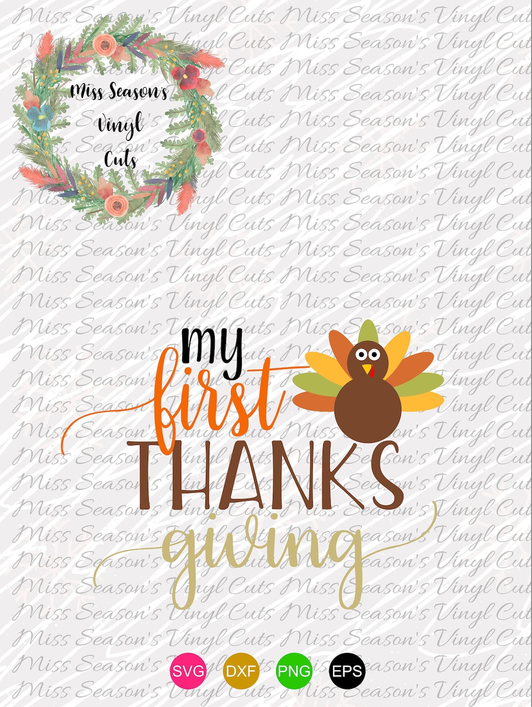 My First Thanksgiving Svg Dxf, Eps, Png| Thanksgiving Clip Art | Turkey ...