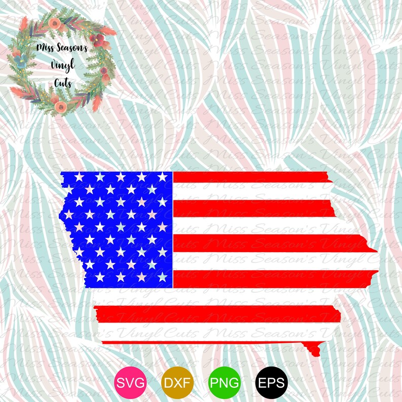 American Flag Svg Iowa Outline America Patriotic Svg Cut | Etsy