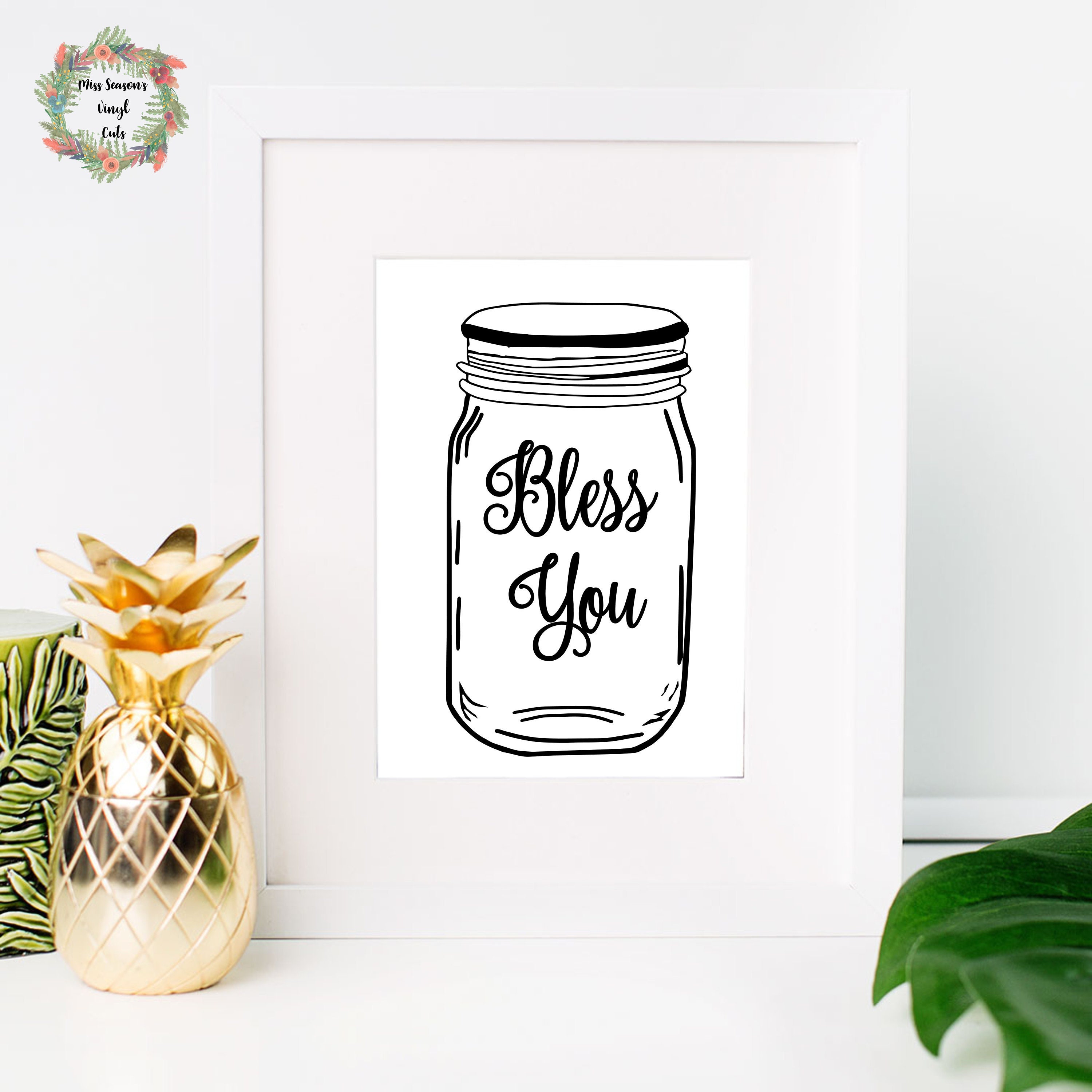 Bless You Mason Jar SVG Fileball Mason Jars SVG File - Etsy