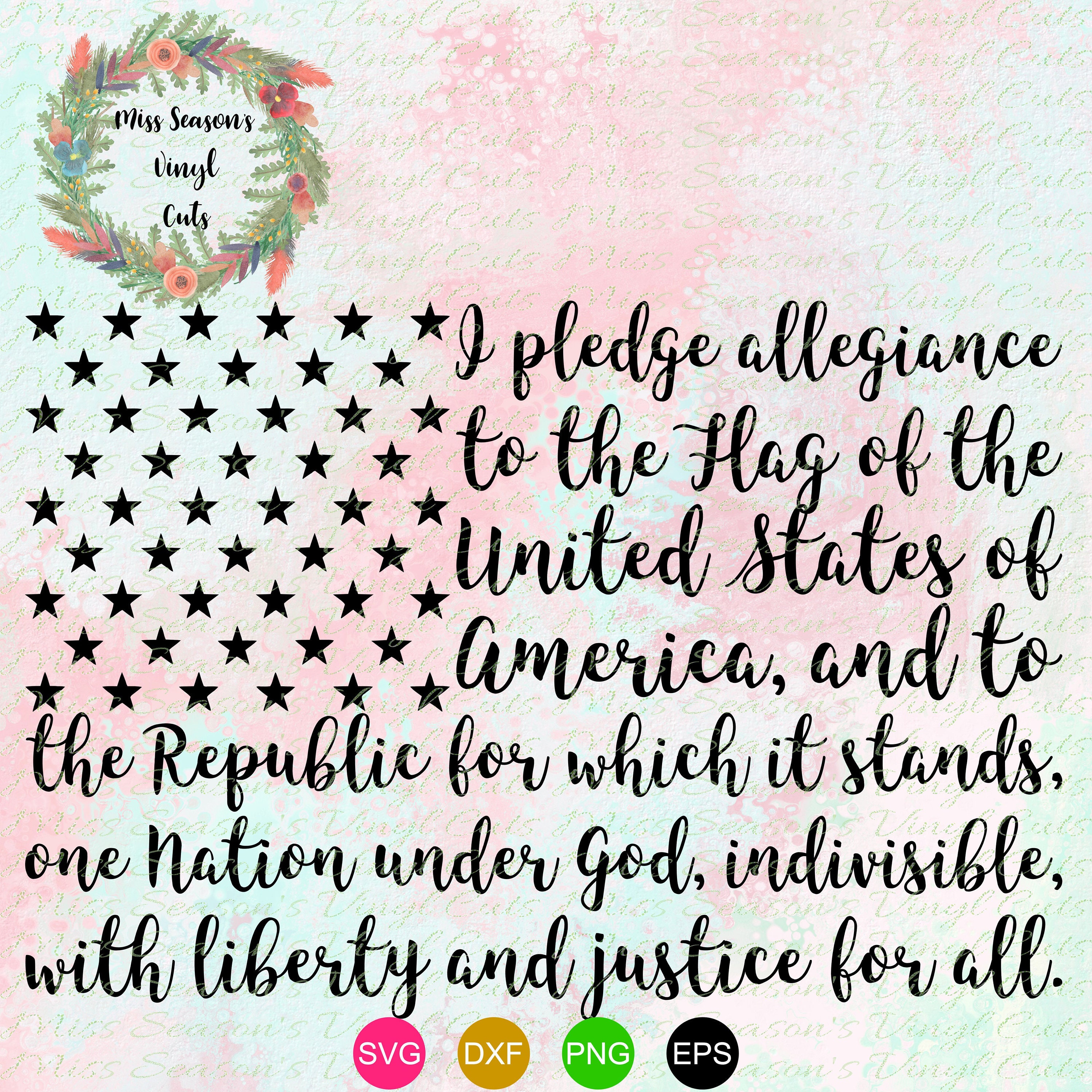 Pledge of Allegiance SVG Png Dxf EPS Pledge of Allegiance | Etsy Canada