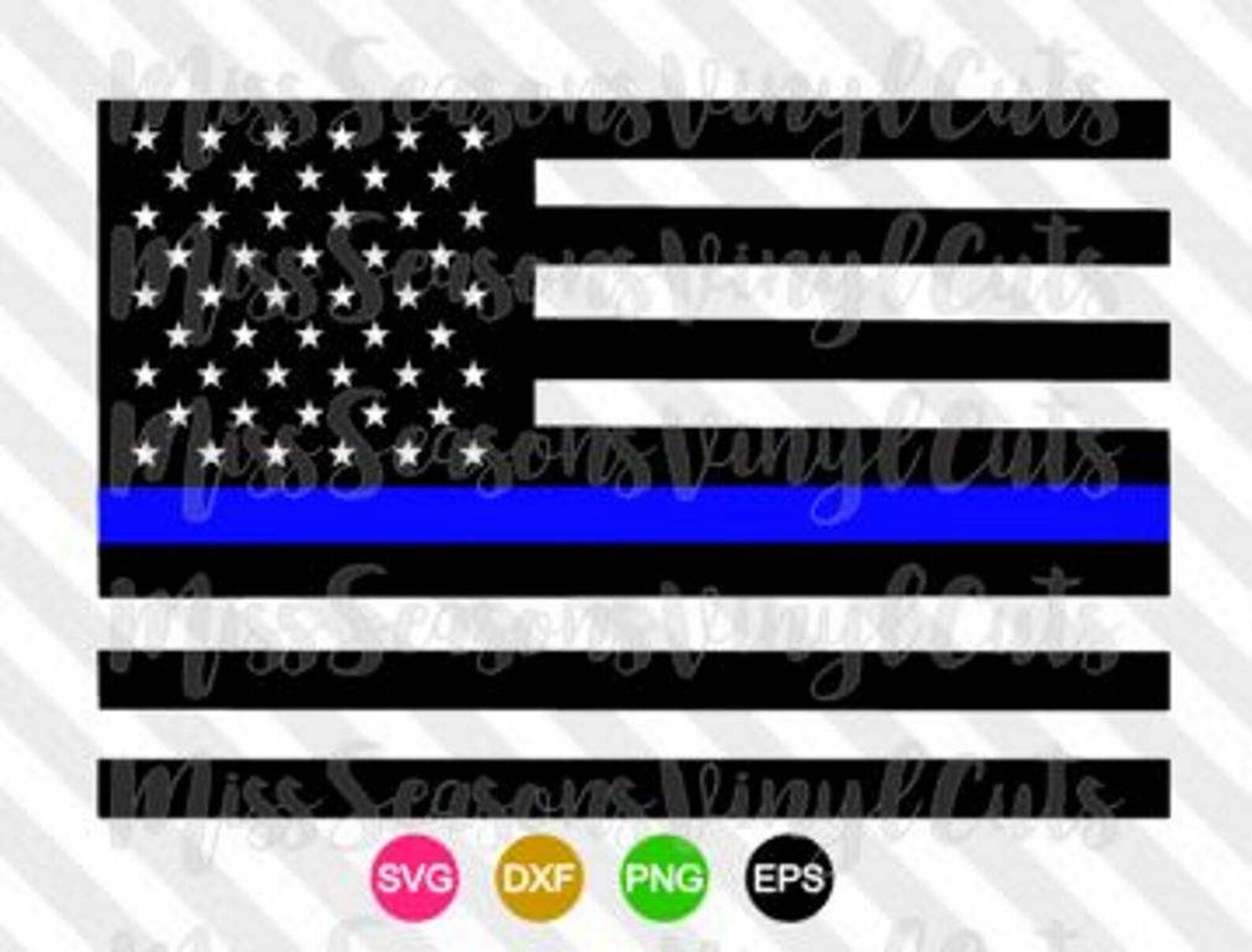 Thin Blue Line American Flag Svg/vector File & DXF Police - Etsy