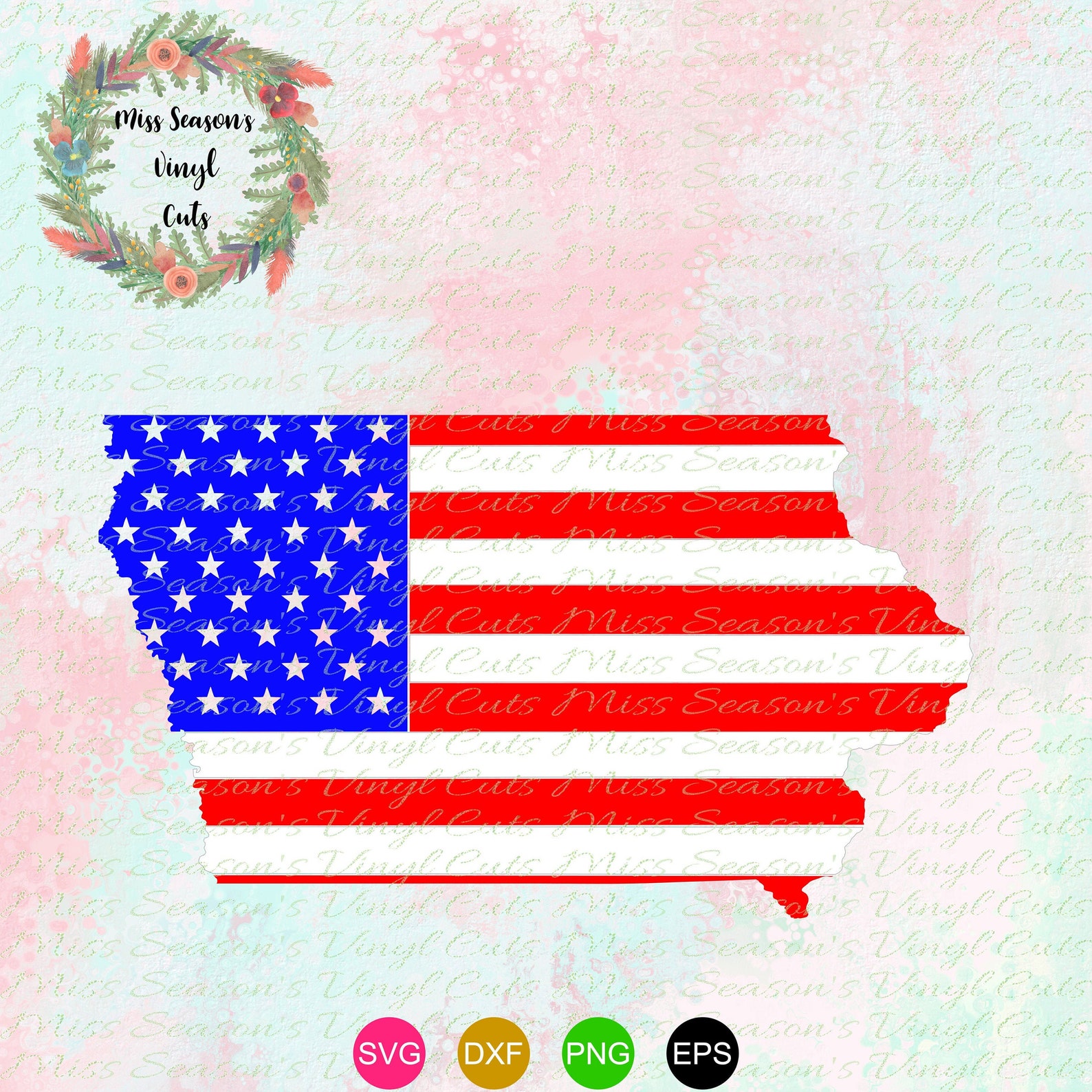 American Flag Svg Iowa Outline America Patriotic Svg Cut | Etsy