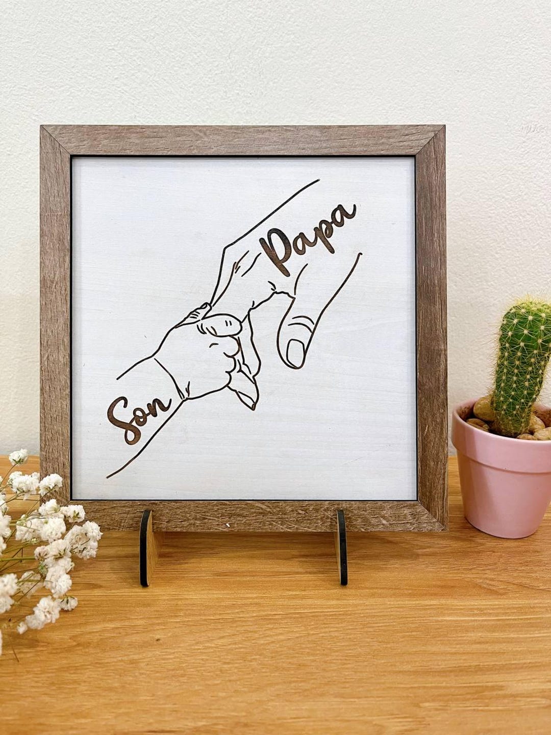 Personalized Fist Bump Dad and Kids Name Sign, Perfect Father's Day ...