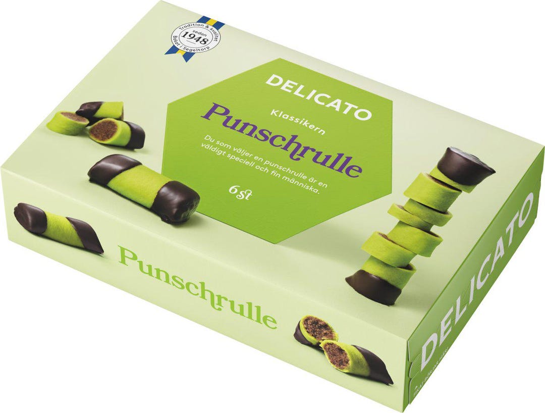 Delicato Punschrulle 6-pack - Klassisk Svensk Kaka | Punchrulle | Fika ...