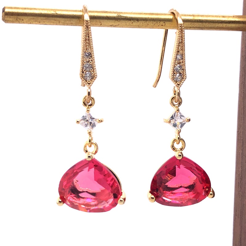 Red Ruby Earrings - Etsy