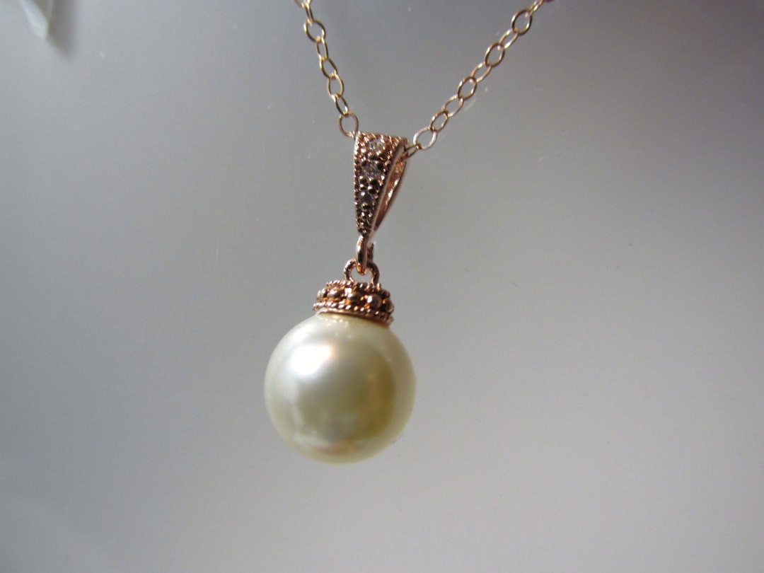 Swarovski Crystal Pearl Necklace, Pearl Drop Pendant, Pearl Necklace ...