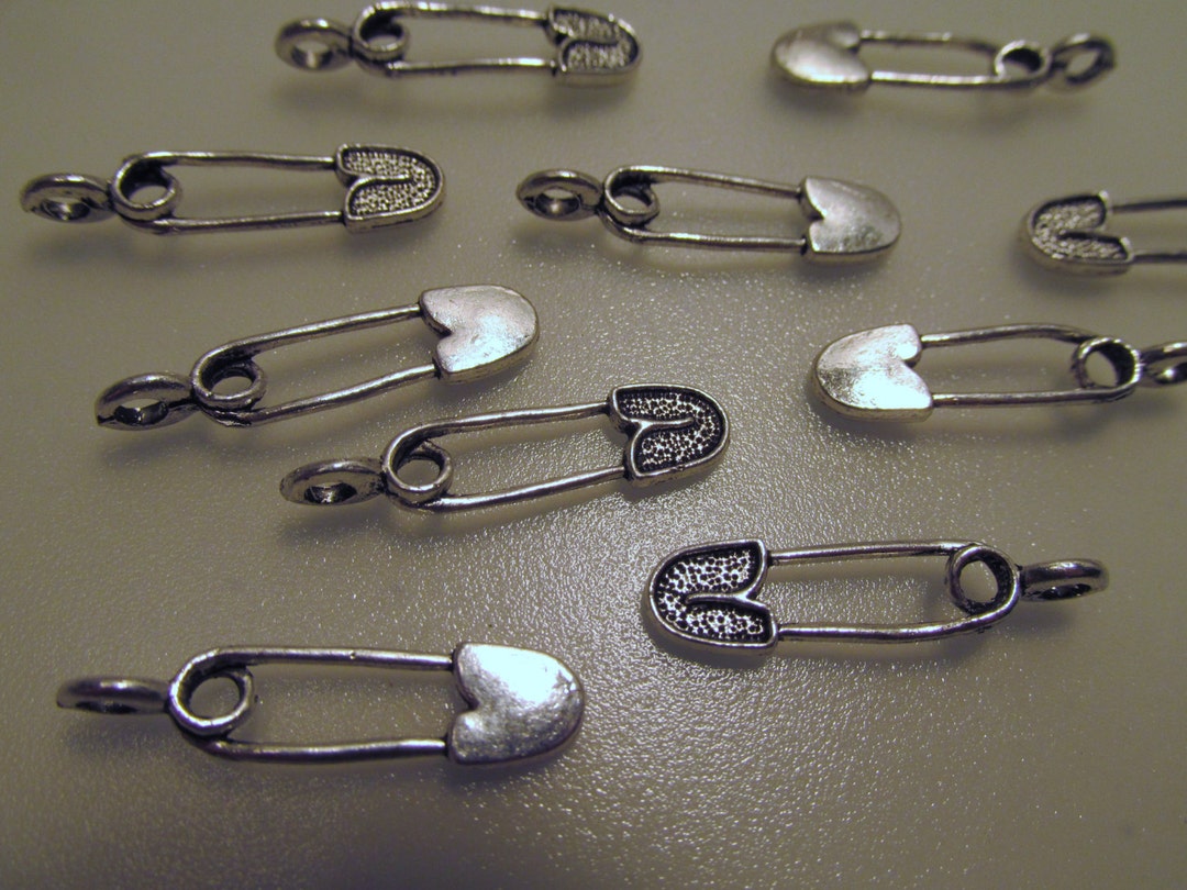 Baby Diaper Pin Charm, New Baby Charm, Baby Shower, Baby Charm, Safety ...