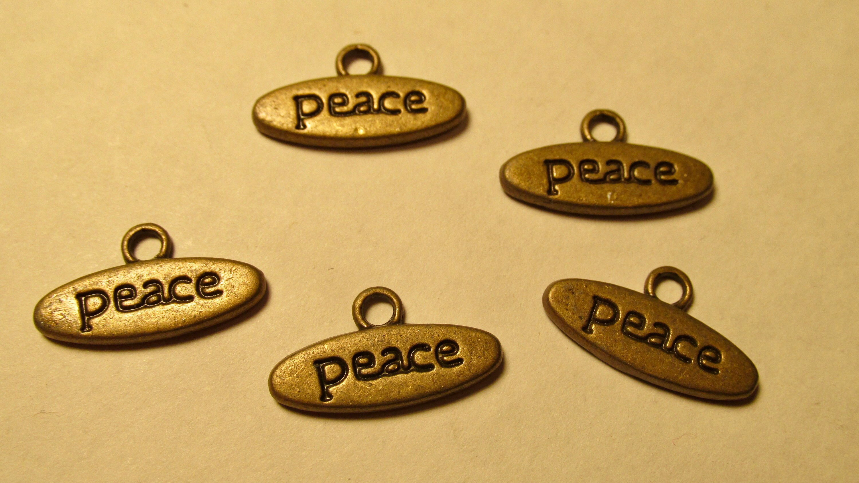 Peace Charms, Bronze Peace Charms, 100 Peace Charms, Jewelry, Leather ...
