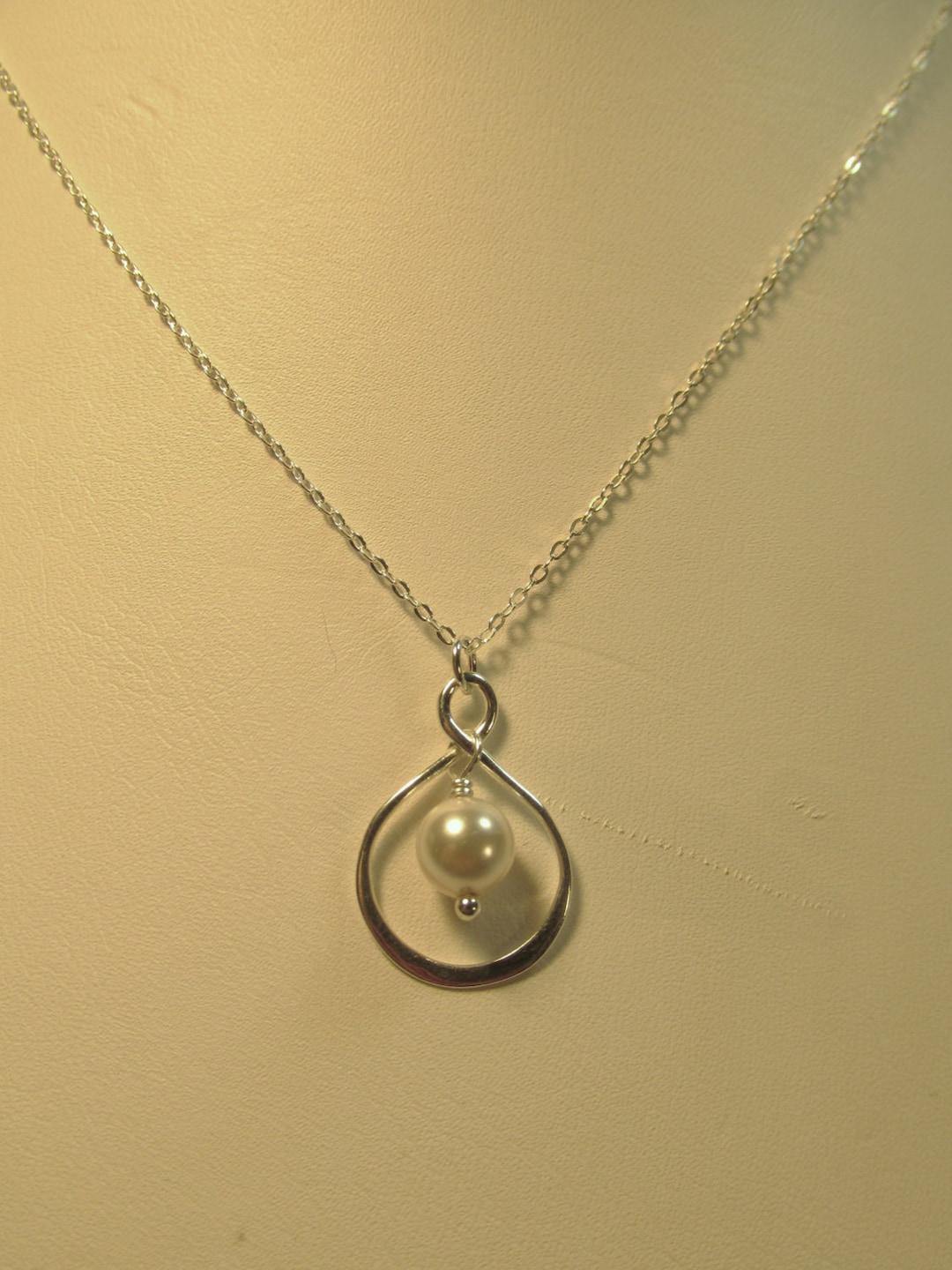 Swarovski Crystal Pearl Infinity Necklace, Pearl Necklace, Infinity ...