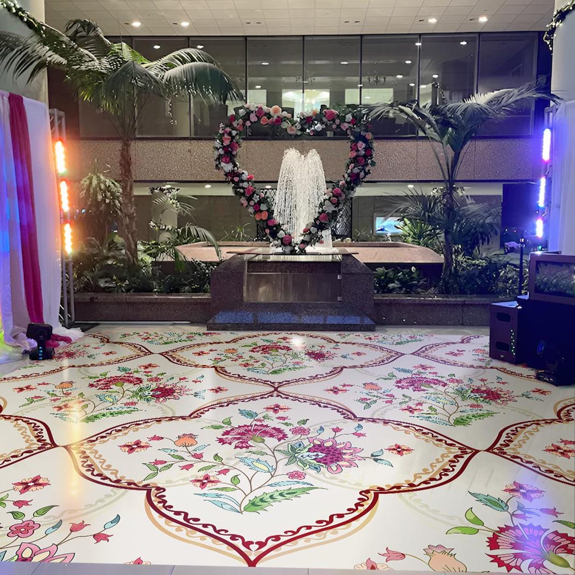 Indian Wedding Floral Dance Floor Wrap: Rajasthani Sangeet Design ...