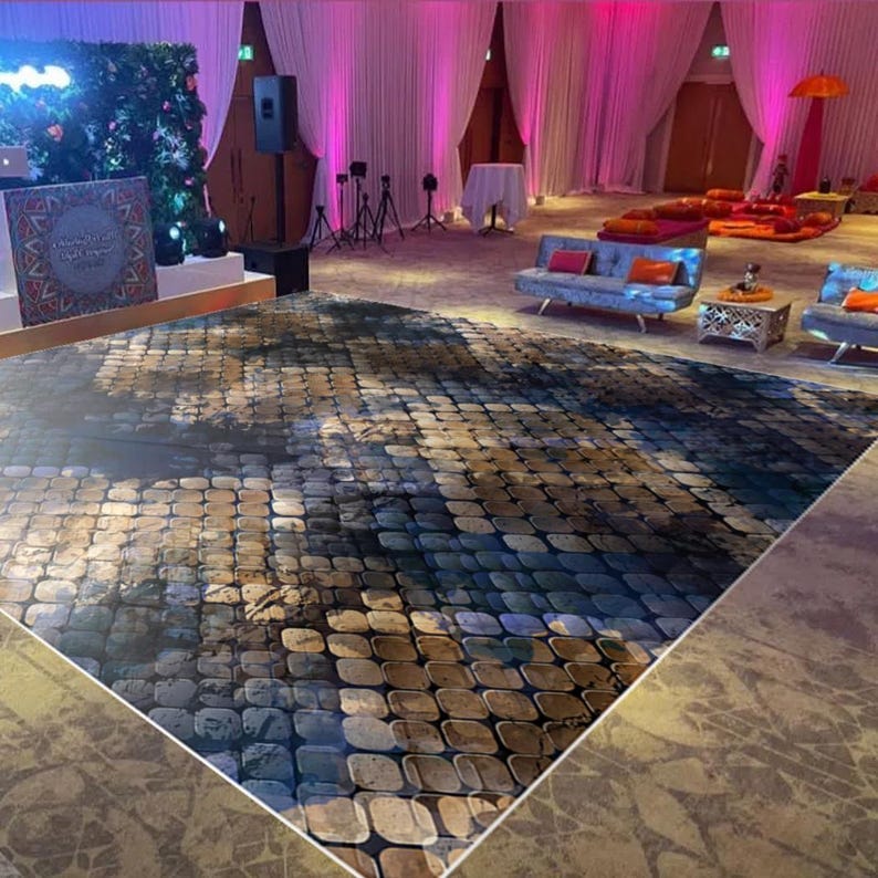 Sapphire Blue and Gold Seamless Pattern | Wedding Dance Floor Design ...