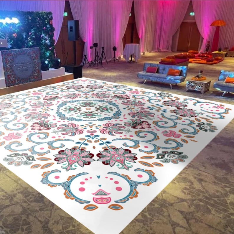 Wedding Dance Floor Wrap | Traditional Indian Pattern | Unique Digital ...
