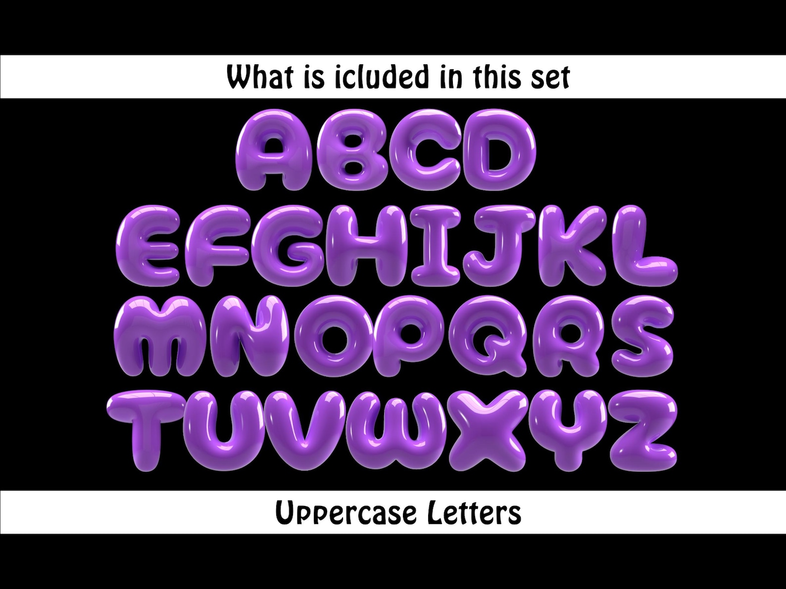 Bubble Purple Letters & Numbers PNG SVG, Bubble Font, Inflatable ...