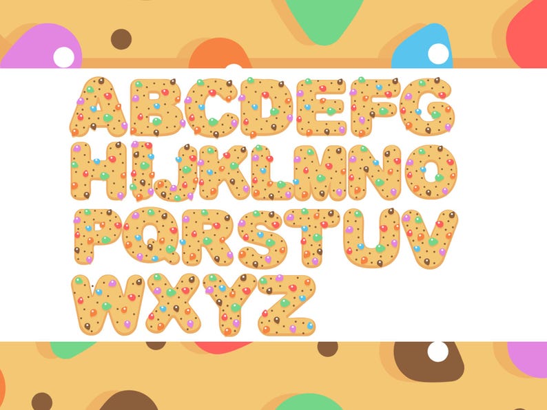 Cookie Font SVG: Letters, Numbers, Punctuation (PNG) - Etsy