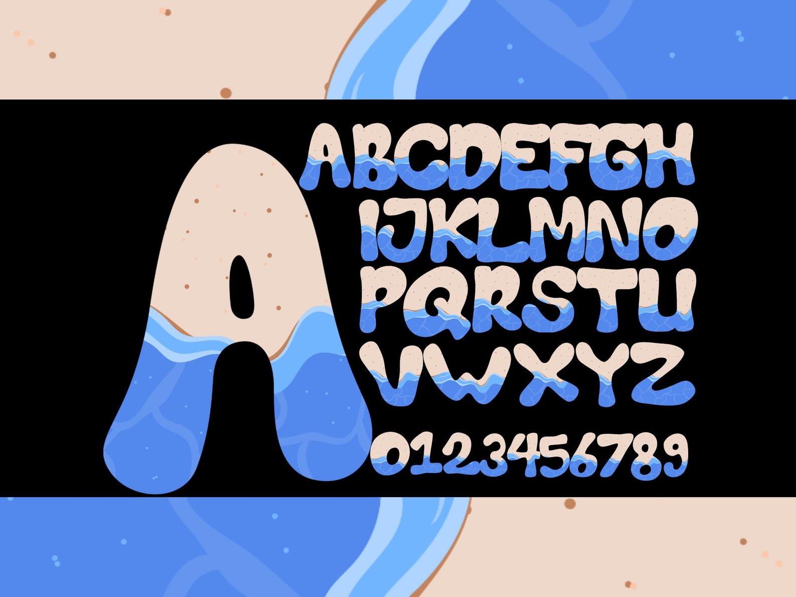 Beach Font: Summer Letters PNG SVG, Seaside Alphabet (digital Download ...