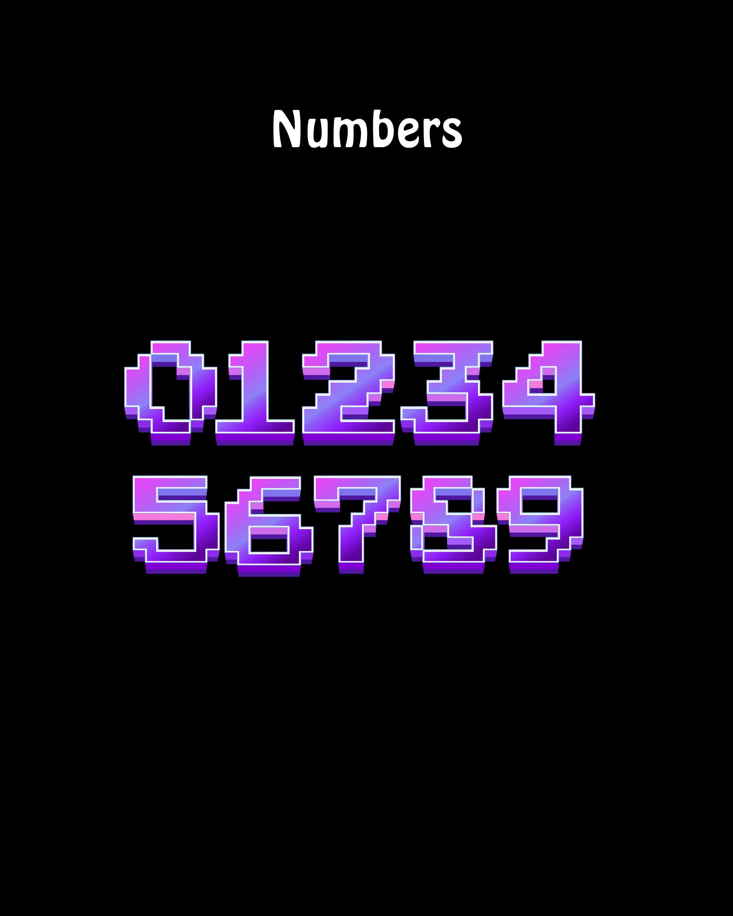 Purple 8-bit Pixel Alphabet in SVG PNG — Gamer-style Letters & Numbers ...