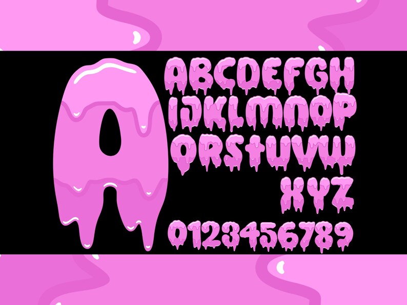 Melting Alphabet Letters PNG SVG, Drippink Pink Font, Pink Slime Font ...