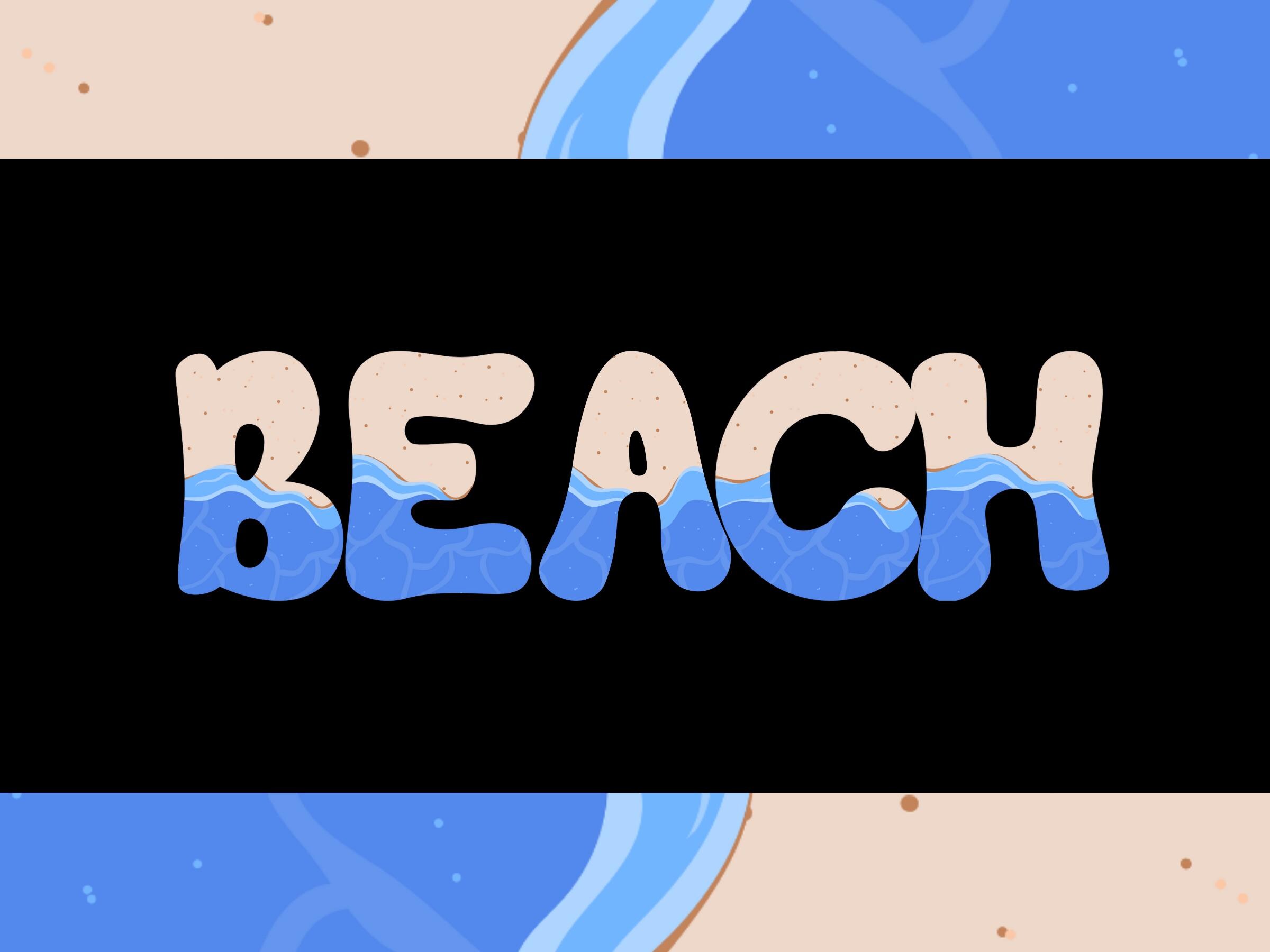 Beach Font: Summer Letters PNG SVG, Seaside Alphabet (digital Download ...