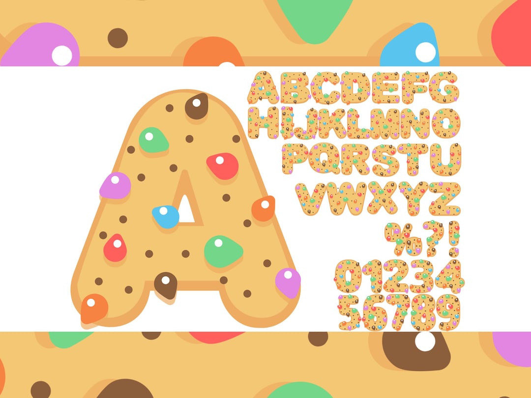 Cookie Font SVG: Letters, Numbers, Punctuation (PNG) - Etsy