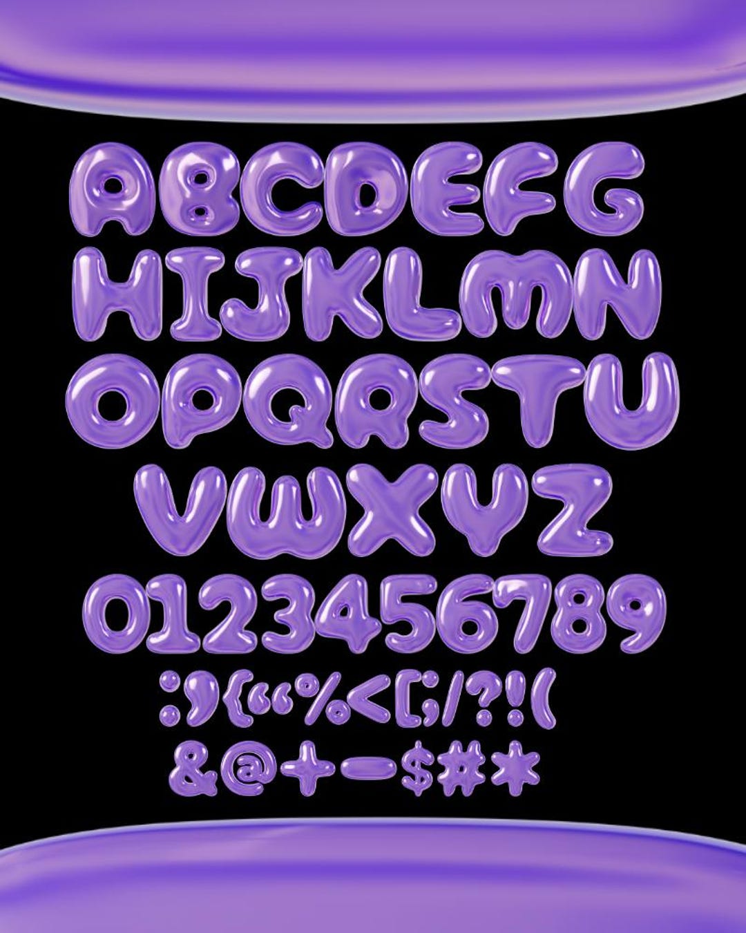Bubble Purple Clipart Alphabet Includes Numbers & Punctuation SVG PNG ...