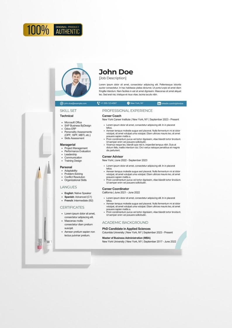 Modern CV Template + FREE Cover Letter | Ats-friendly, Editable in ...