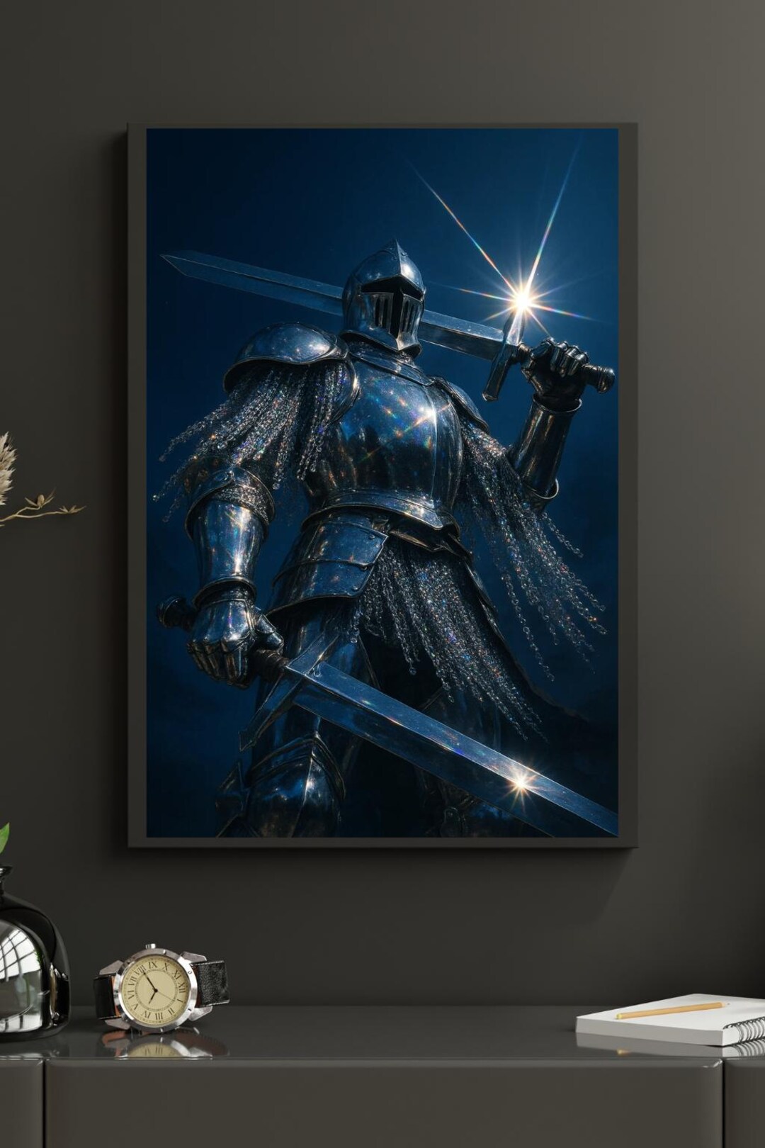 Celestial Knight – Fantasy Sparkling Armor Digital Art | Galactic ...