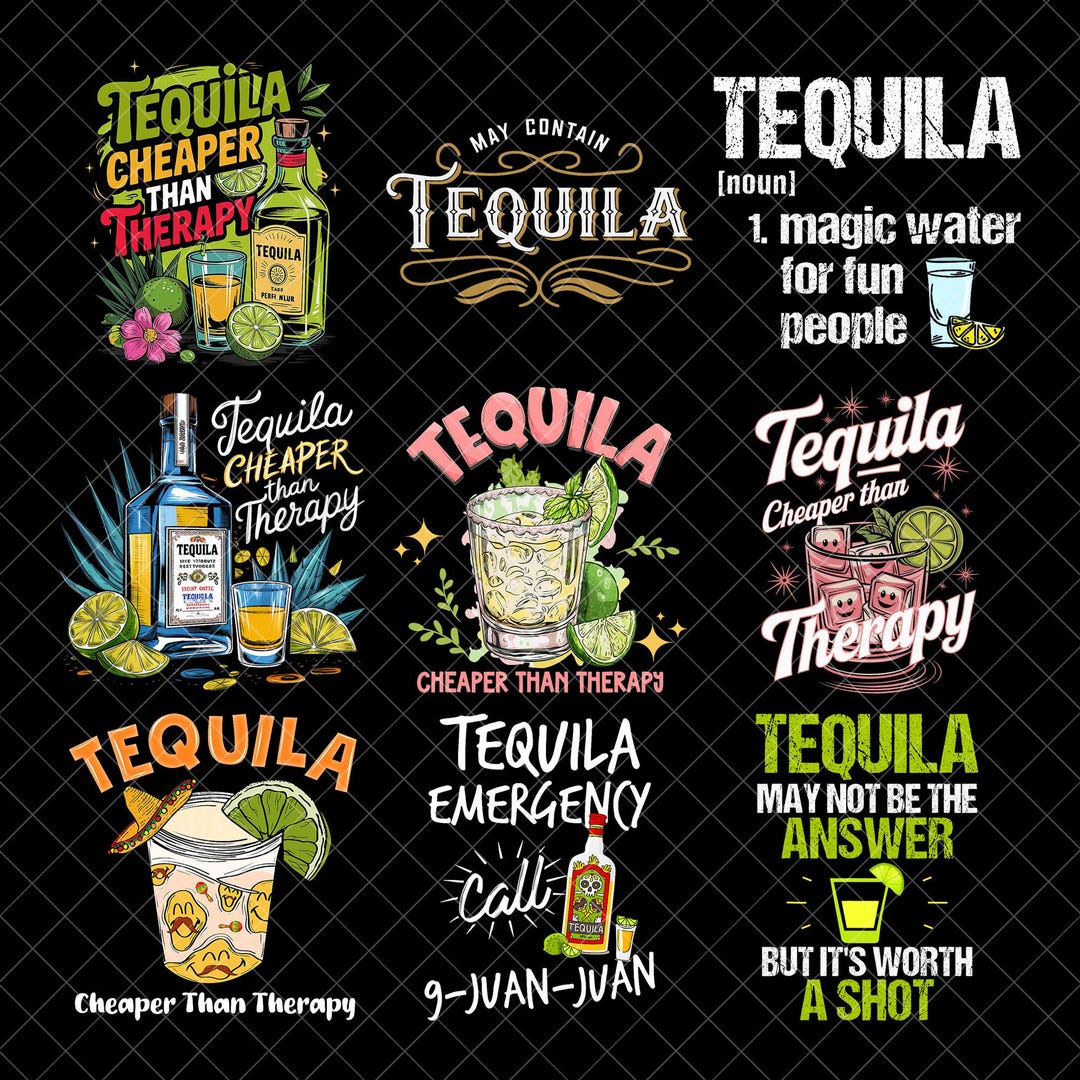 Tequila Cheaper Than Therapy PNG Bundle, Summertime Png Cinco De Mayo ...