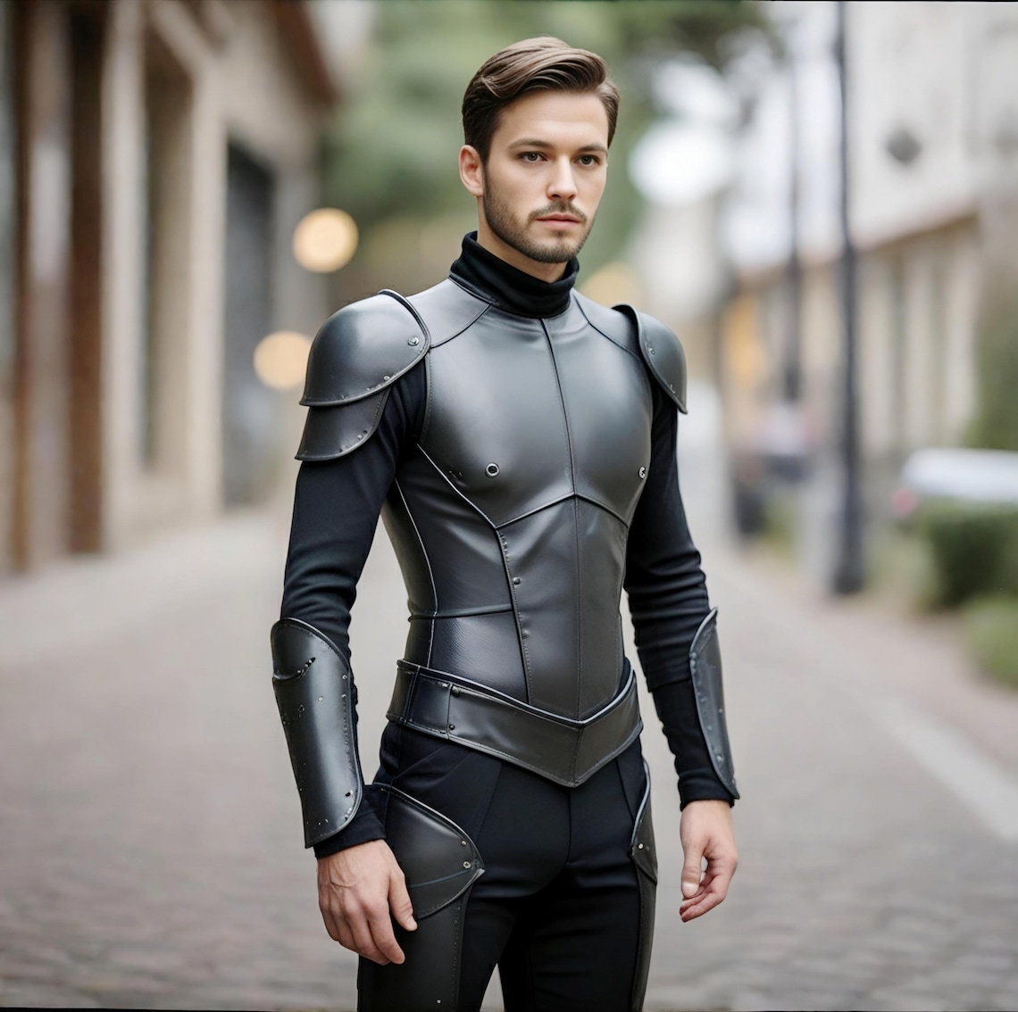 Handmade Black Leather Knight Armor: Medieval Sci-fi Cosplay Suit - Etsy