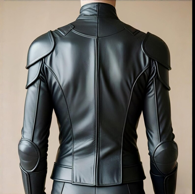 Handmade Black Leather Cyberpunk Armor Suit: Festival Cosplay Outfit - Etsy