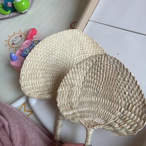 Home Decoration Fan, Wicker Hand Fan, Portable Hand Fan for Camping and ...