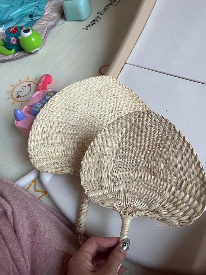Home Decoration Fan, Wicker Hand Fan, Portable Hand Fan for Camping and ...