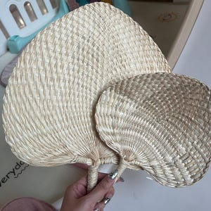 Home Decoration Fan, Wicker Hand Fan, Portable Hand Fan for Camping and ...