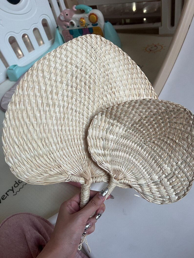 Home Decoration Fan, Wicker Hand Fan, Portable Hand Fan for Camping and ...